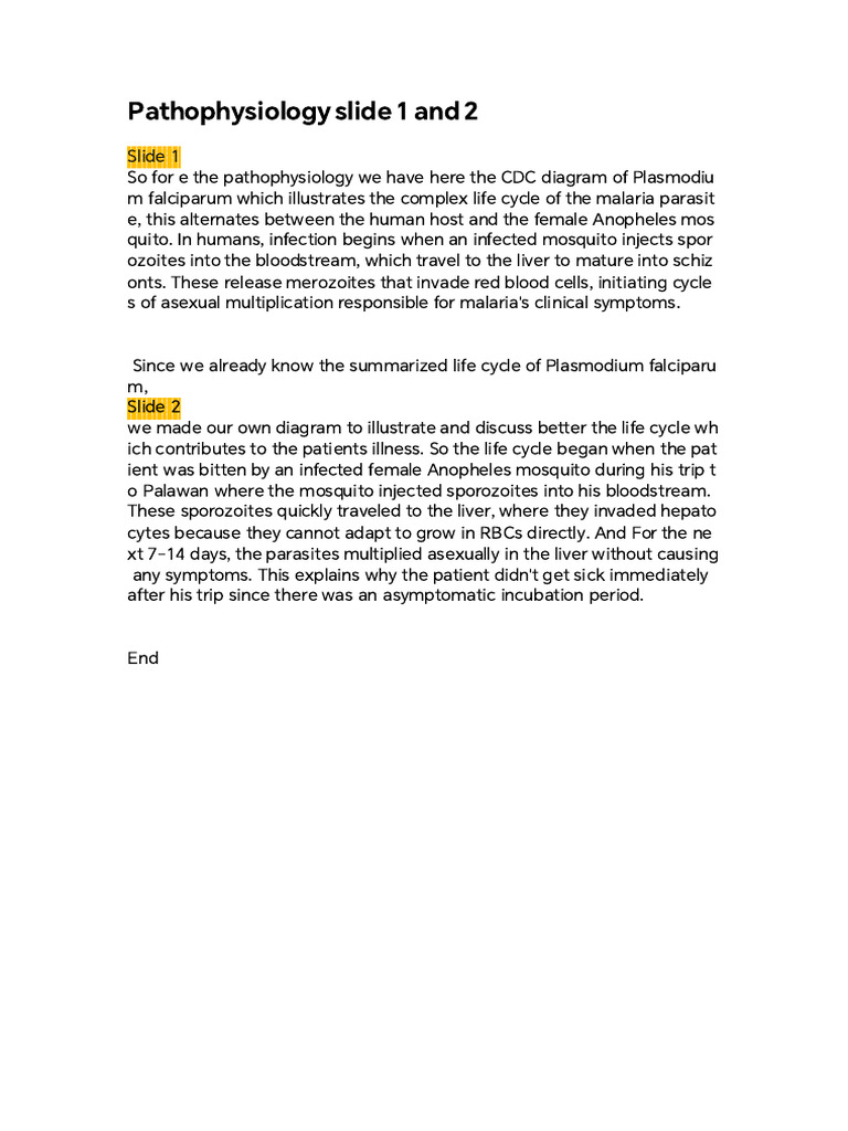 Pathophysiology Slide 1 and 2 | PDF