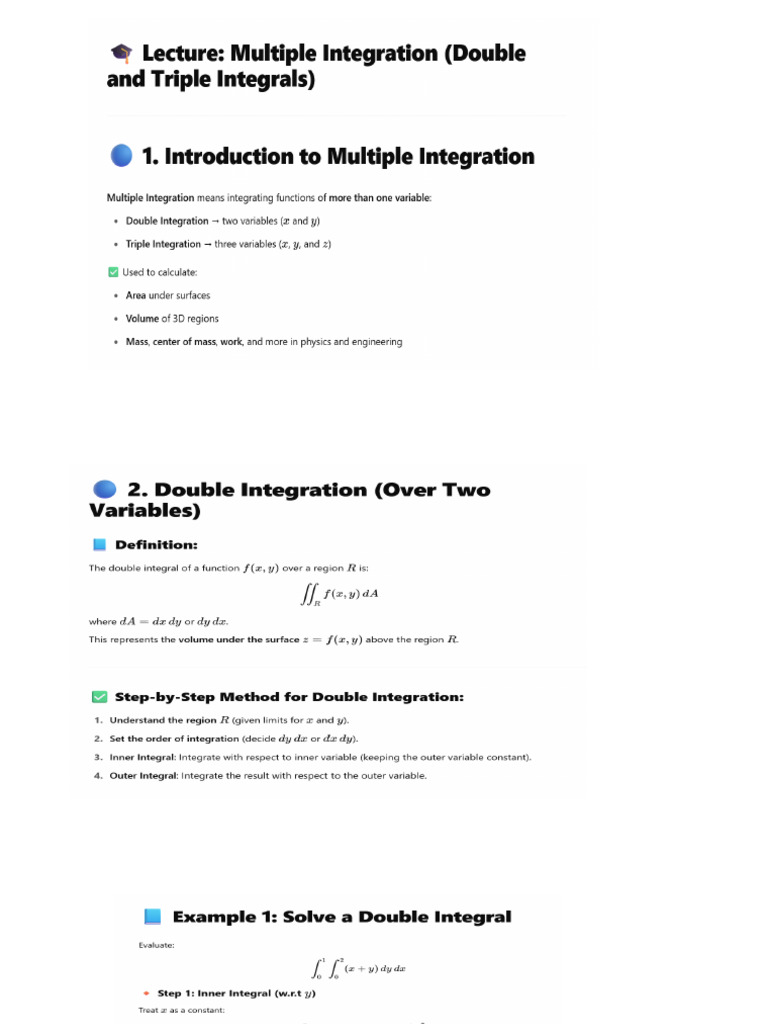 Multiple Integration | PDF