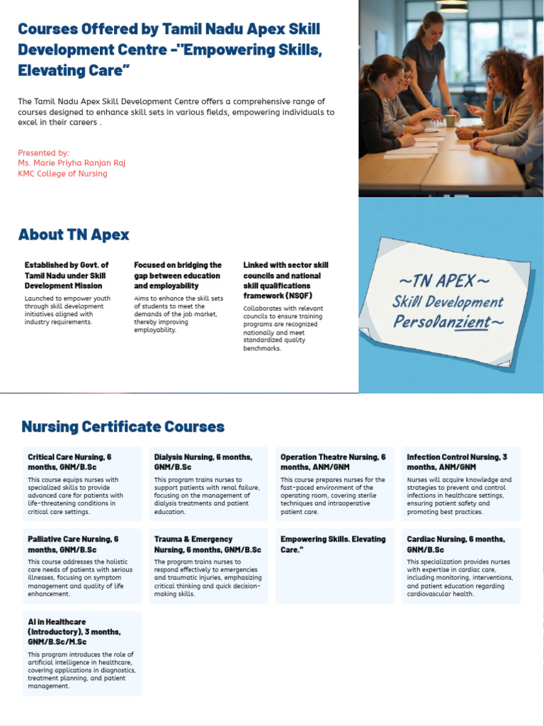 Tamil Nadu Skill Development Courses | PDF | Health Care | Learning
