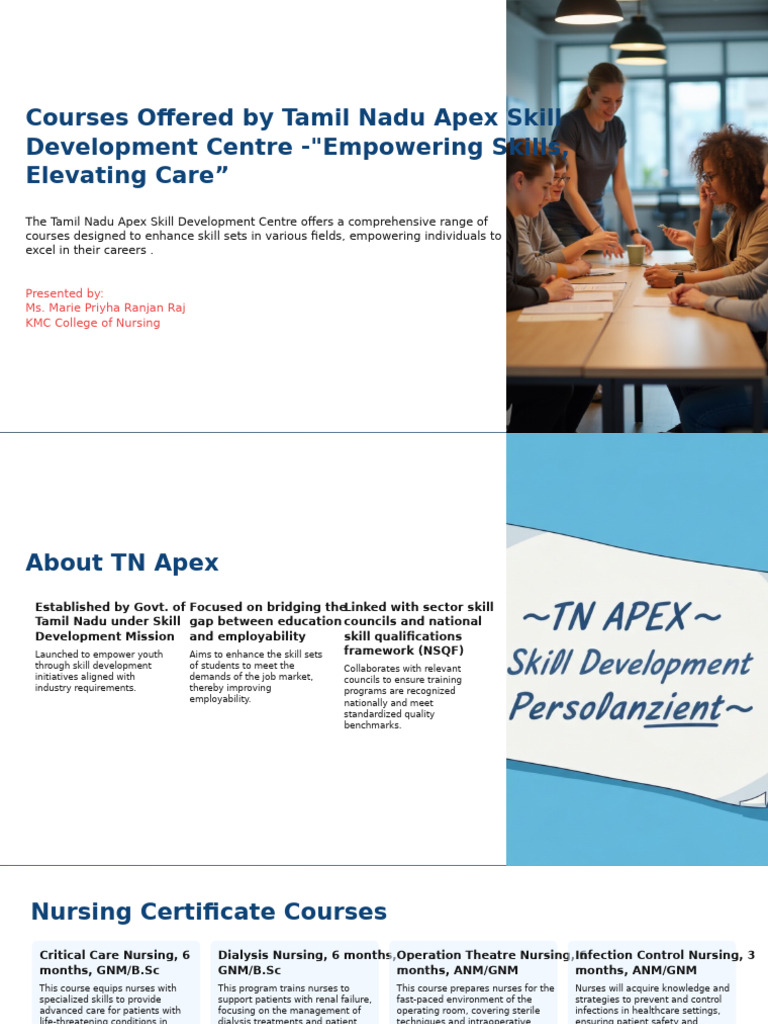 Courses Offered by Tamil Nadu Apex Skill Development Centre | PDF ...