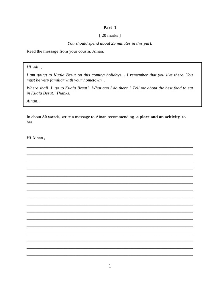 FORM 1 PPT 2022 Writing | PDF