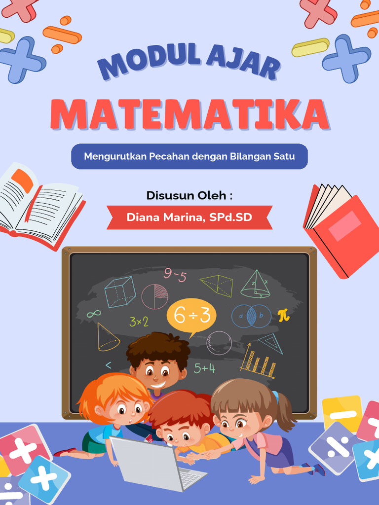 Sampul Buku Modul Ajar Matematika Biru Dan Merah Ilustrasi Sederhana ...