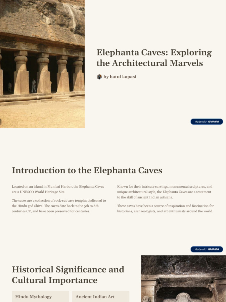 Elephanta Caves: Architectural Wonders | PDF