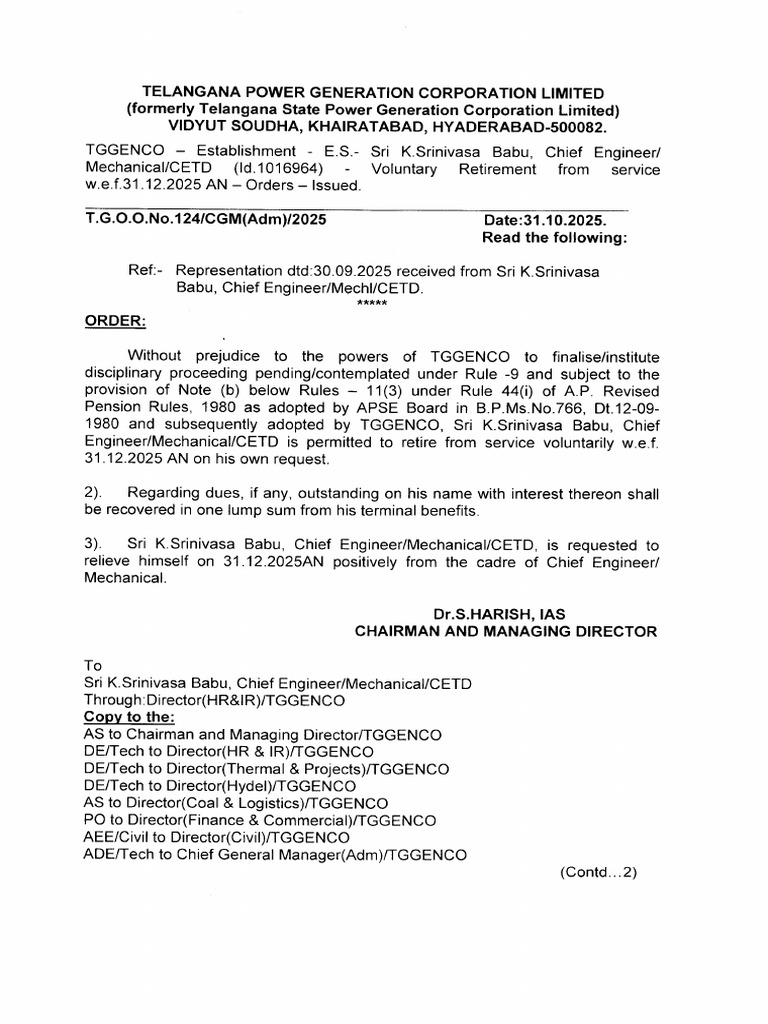 Retirement Order | PDF