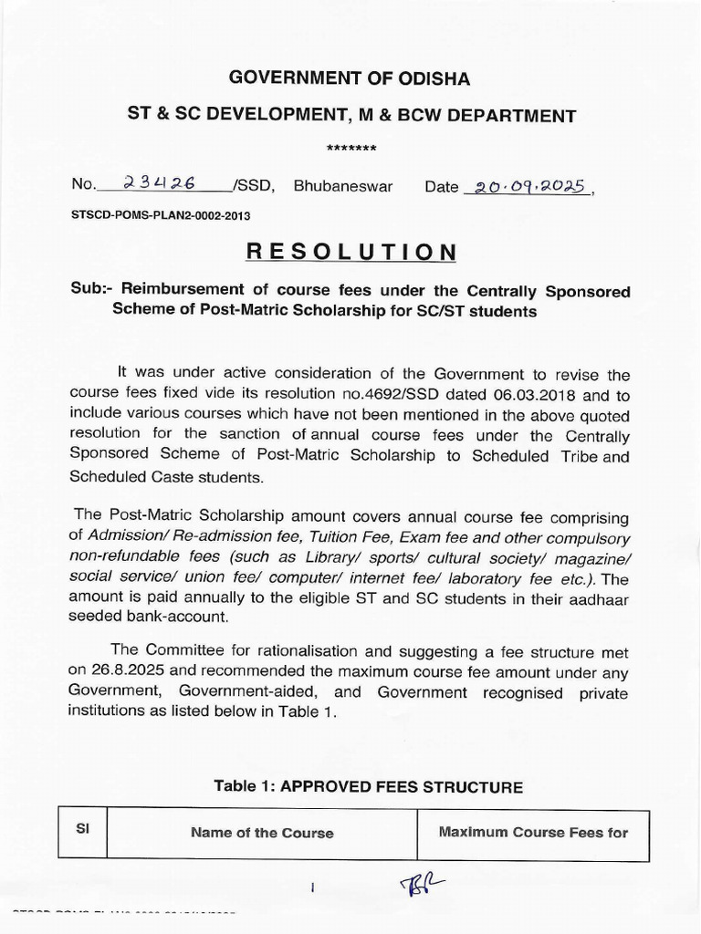 Course Fee Resolution | PDF
