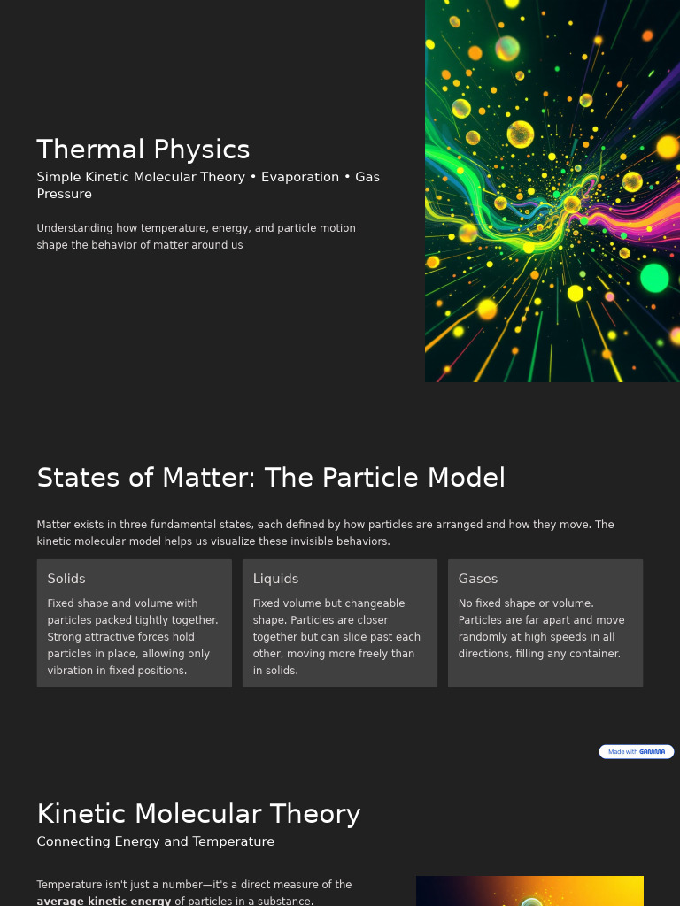 Thermal Physics | PDF | Evaporation | Gases