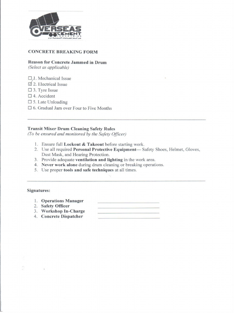 Safety Induction Form | PDF