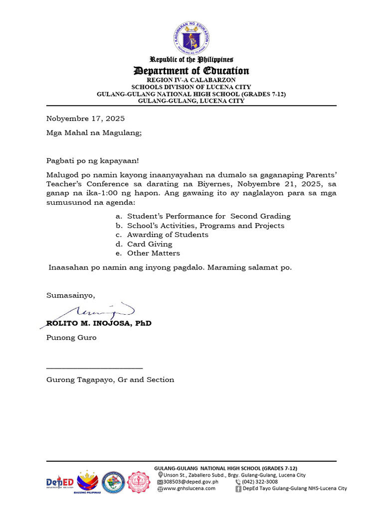 PTC Letter 3 | PDF