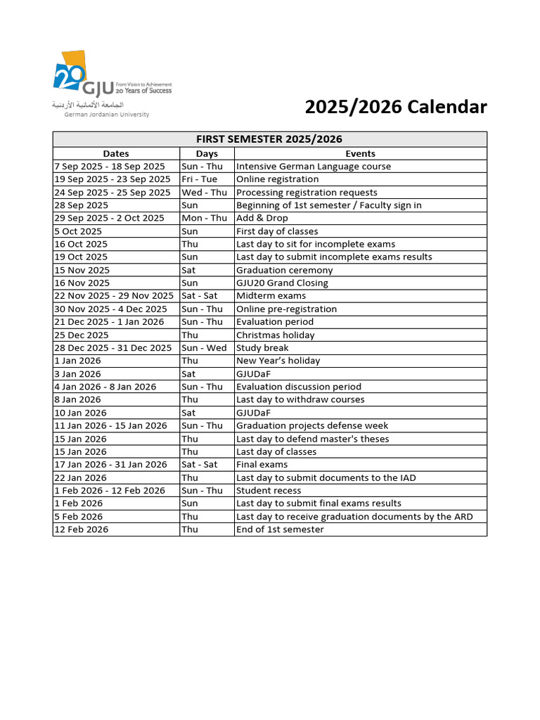 Academic Calendar 2025-2026 | PDF | Academic Term | Observances