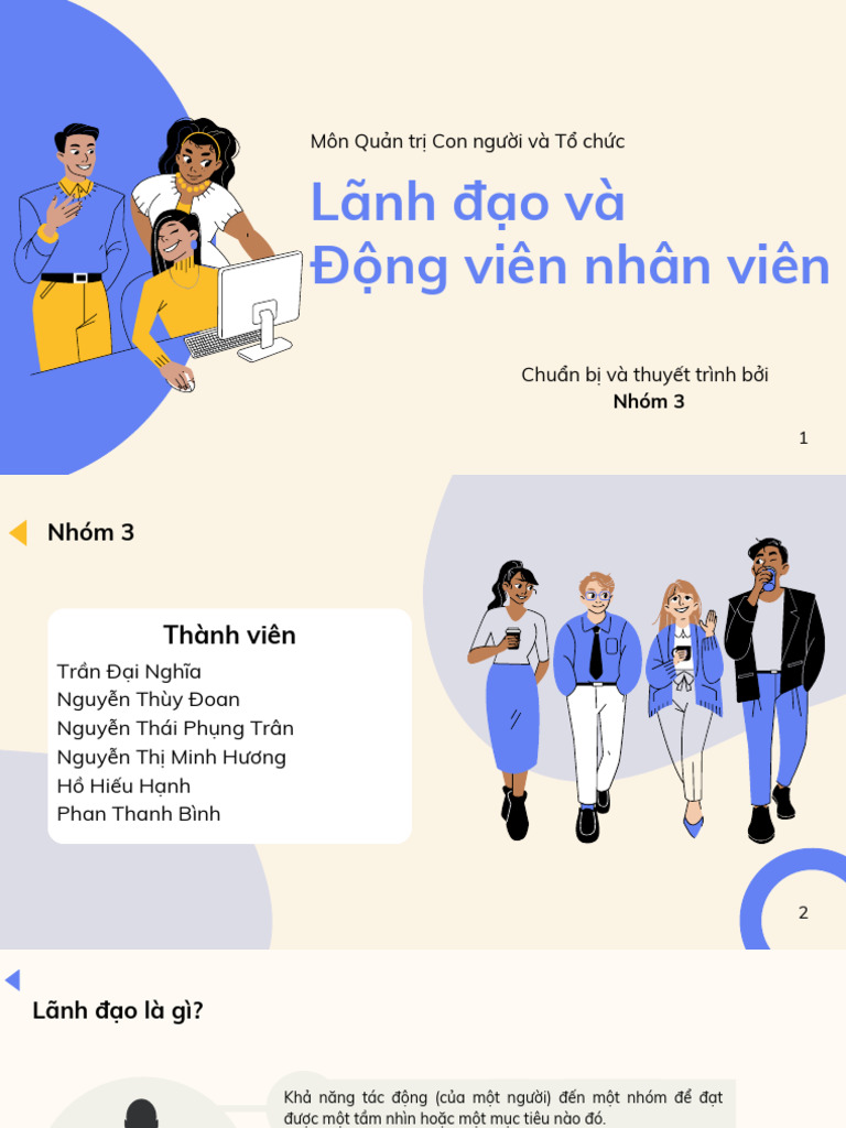 QTCNTC - Nhom 3 - Lanh Dao Va Dong Vien Nhan Vien | PDF