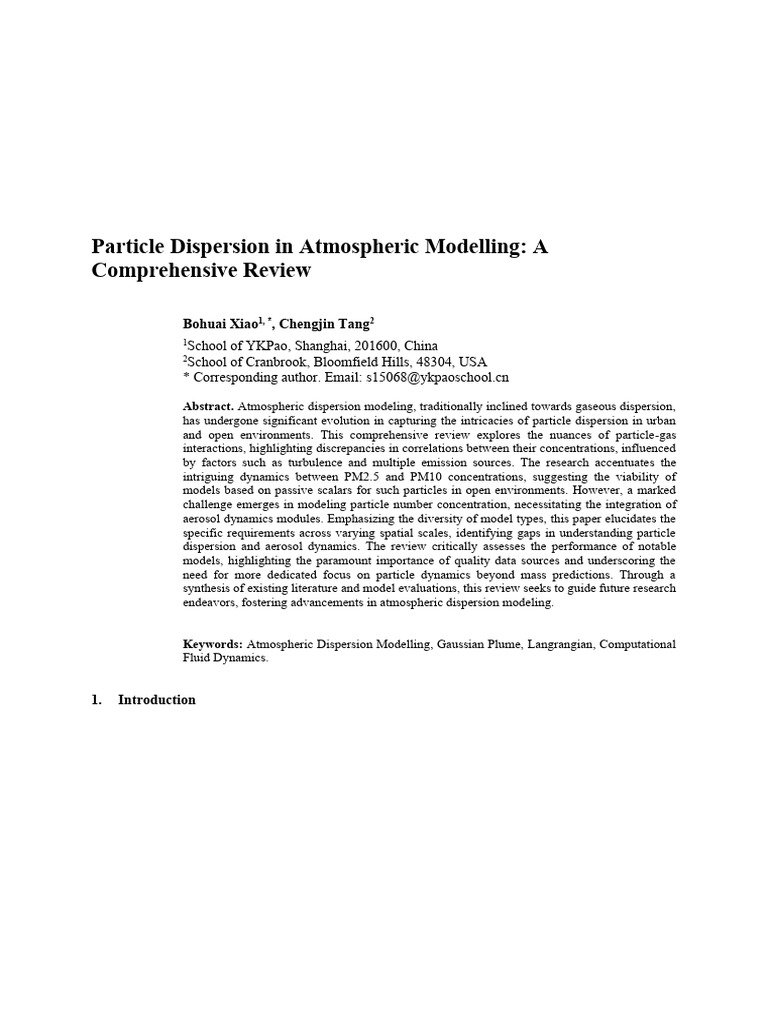 Bohuai Xiao Group Paper | PDF | Particulates | Gases
