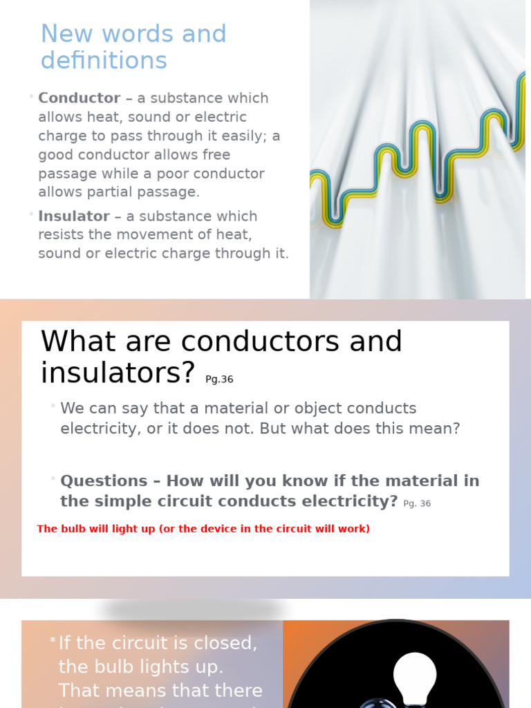 Electrical Conductors and Insulators-1 | PDF | Electrical Conductor ...