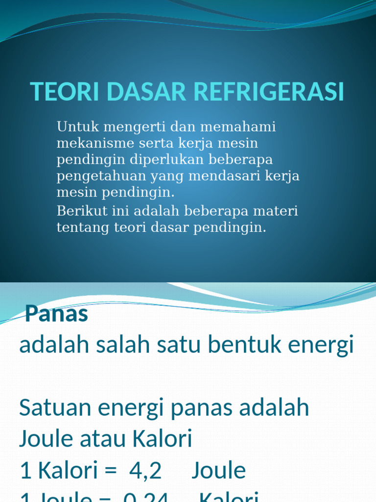 Teori Dasar Refrigerasi | PDF