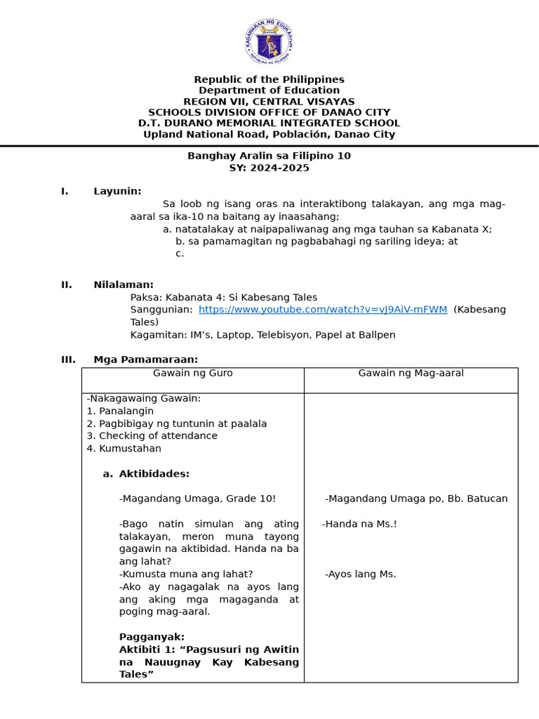 DLP 4th Quarter Week 3 Day 4 | PDF