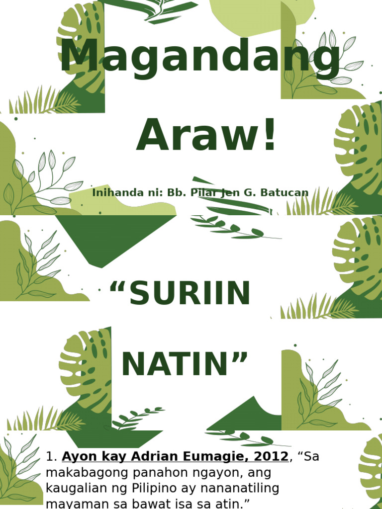 Filipino PPT Week 7 Day 2&3 (Autosaved) | PDF