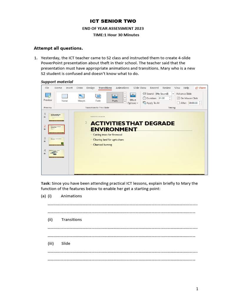 S2 ICT End of Year Assesement 2023 | PDF | Computing