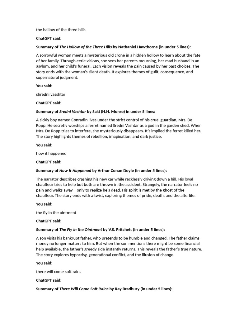 Stoories N Poem 5 | PDF | Saki