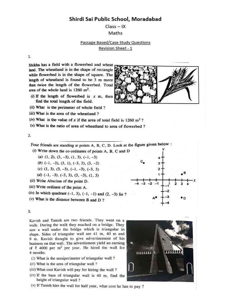 IX Maths CSQ RS 1 | PDF
