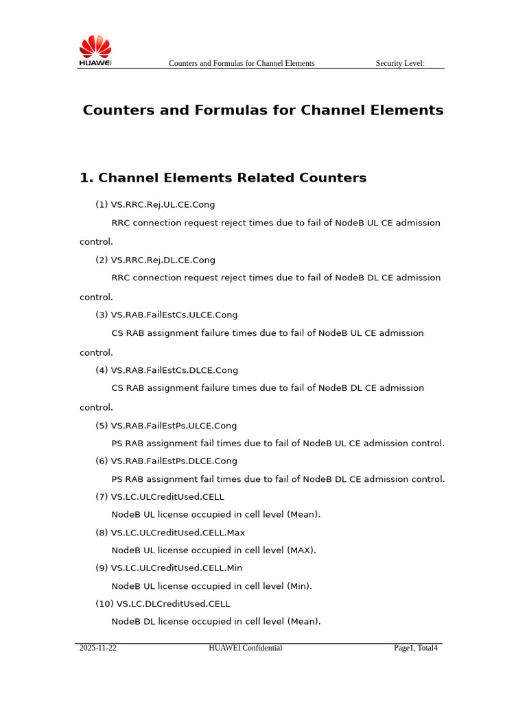 Channel Elements Counters & Formulas | PDF | Telecommunications ...