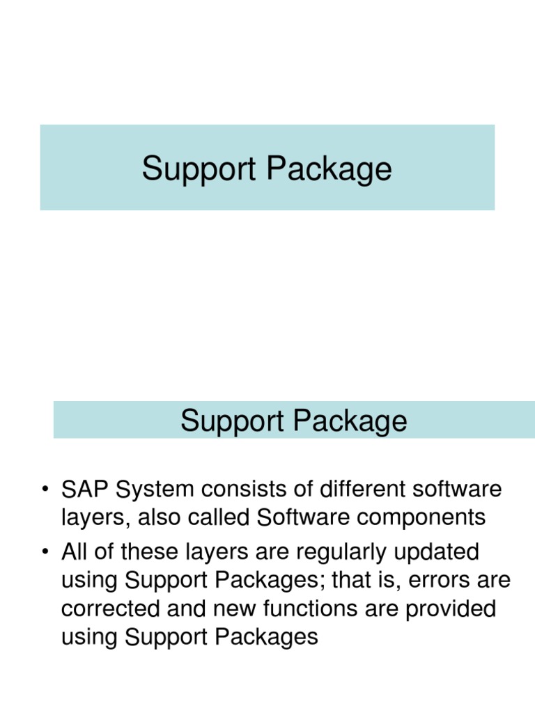 Understanding SAP Support Packages | PDF | Enterprise Architecture | Sap Se