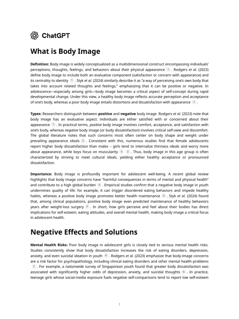 What Is Body Image | PDF | Body Image | Mental Health
