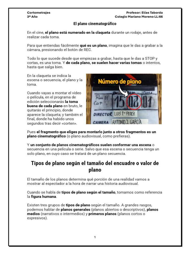 El Plano Cinematográfico MM | PDF