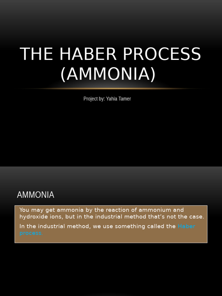 The Haber Process (Ammonia) - Yahia | PDF