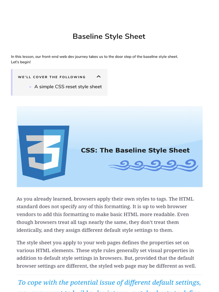 212 Baseline Style Sheet | PDF | Html | Html Element