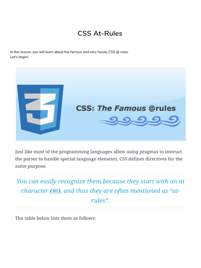 199 CSS at Rules | PDF