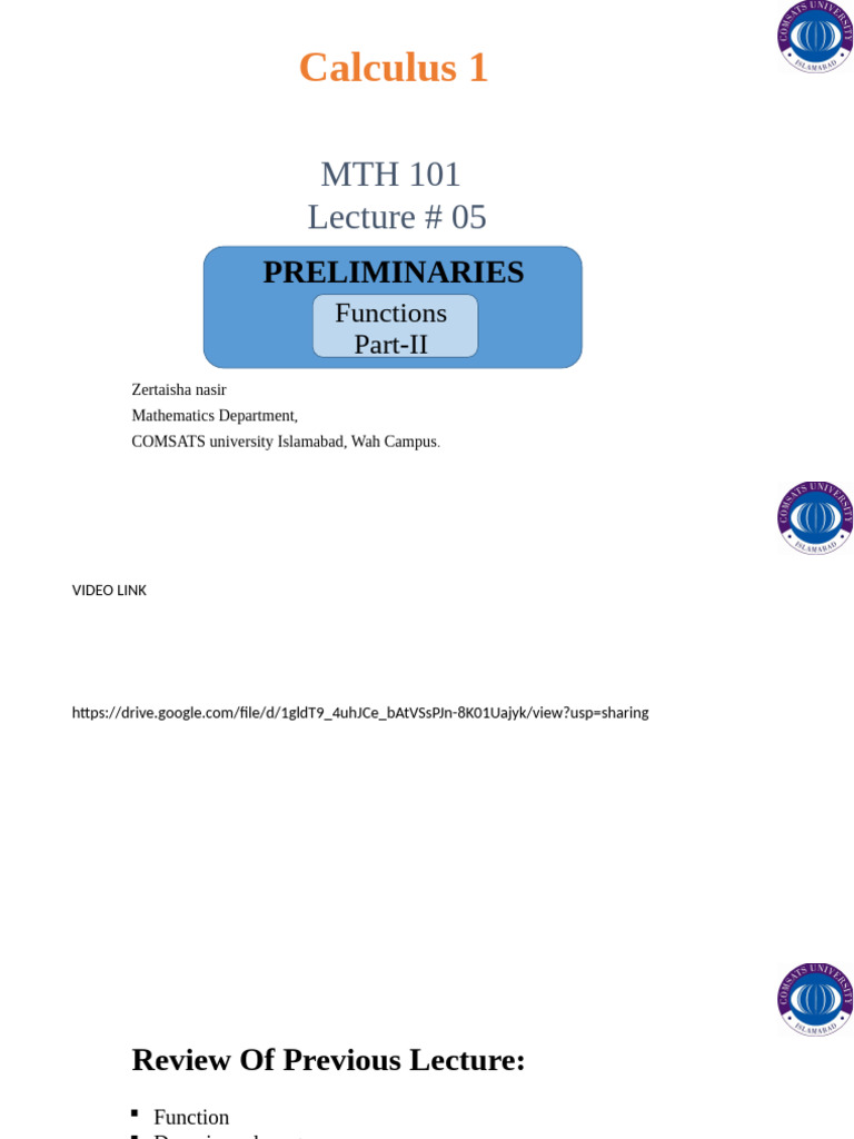 lecture 5 | PDF | Function (Mathematics) | Integer