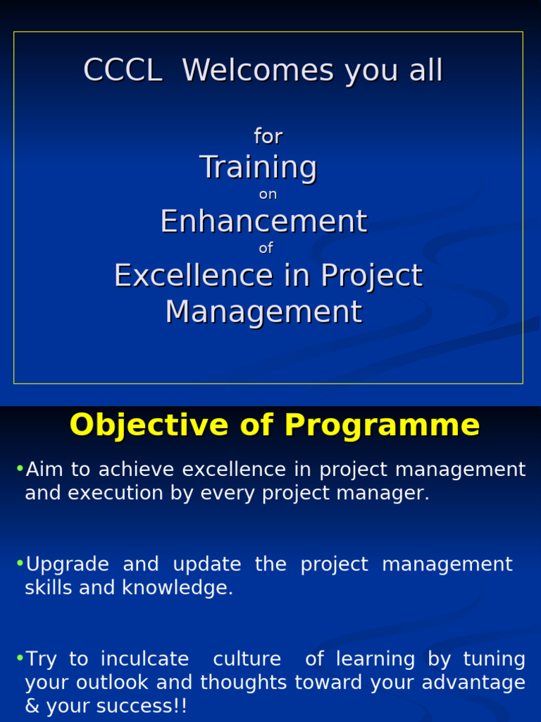 Project Management Excellence Training | PDF | Project Management ...