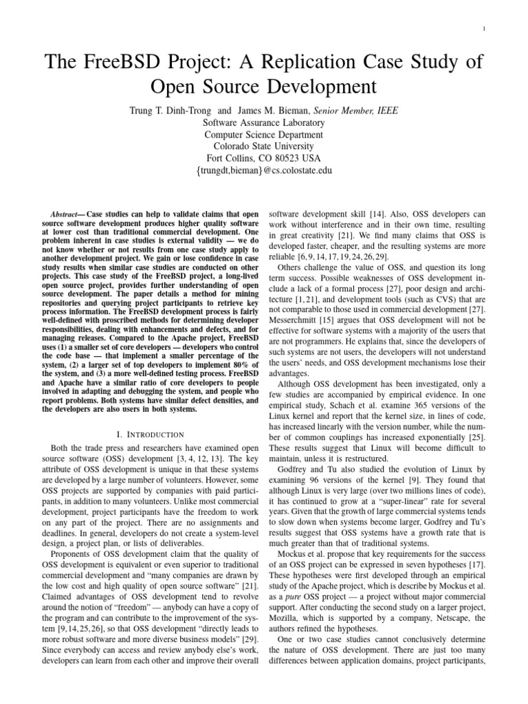 Dihn-Trong The Free Project - A Replication Study of Open Source ...