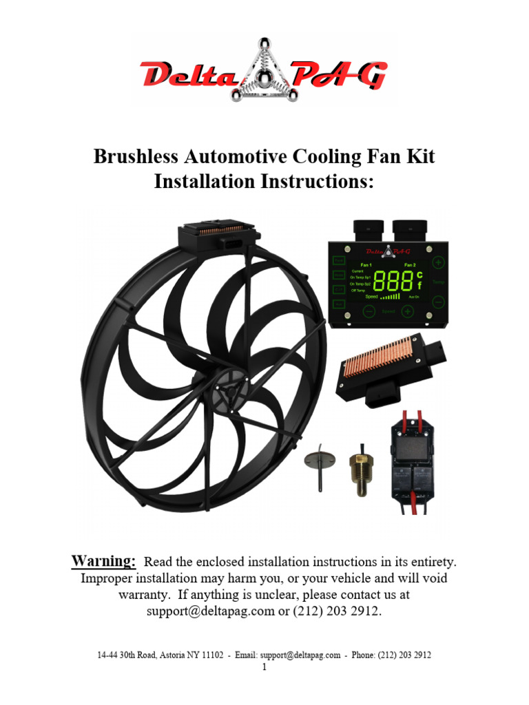 Brushless Automotive Cooling Fan Kit Guide | PDF | Switch | Mechanical ...