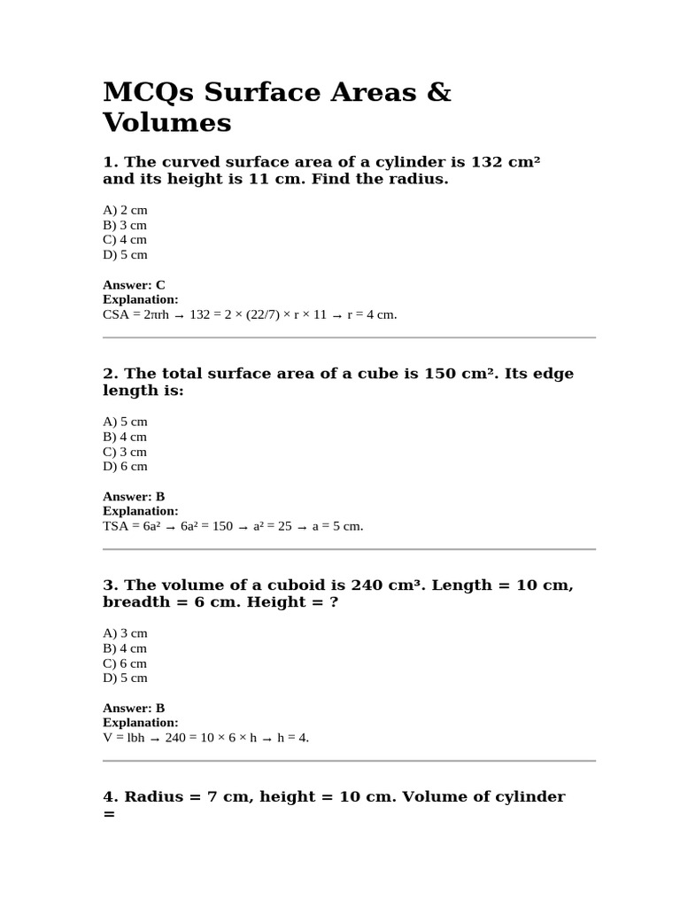 Chapter 12 Surface Area and Volume | PDF | Sphere | Volume