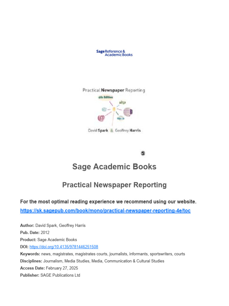 Practical Newspaper Reporting Guide | PDF | News | Journalism