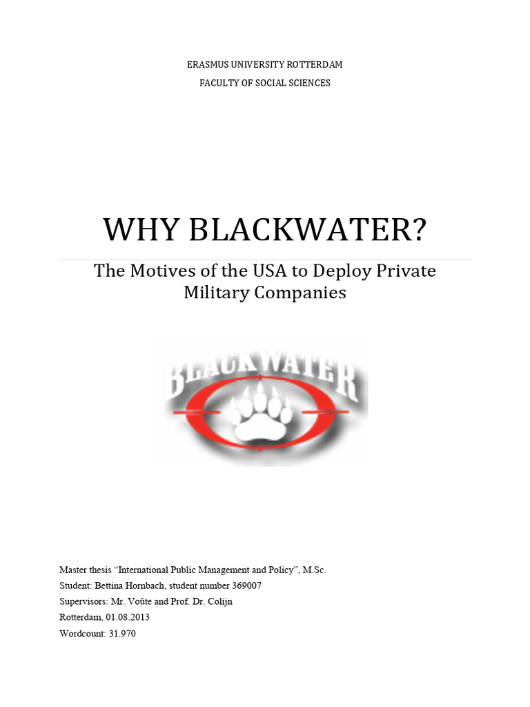 MasterThesis BettinaHornbach-369007 FinalDraft | PDF | Sovereignty | Mercenary