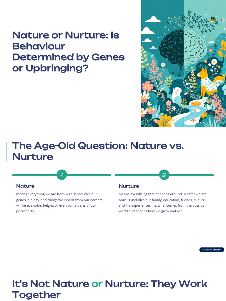 Nature or Nurture is Behaviour Determined by Genes or Upbringing | PDF ...