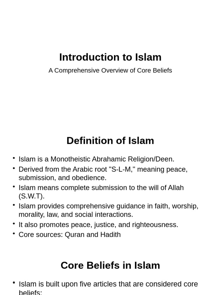 Core Beliefs of Islam Explained | PDF | Prophets And Messengers In ...