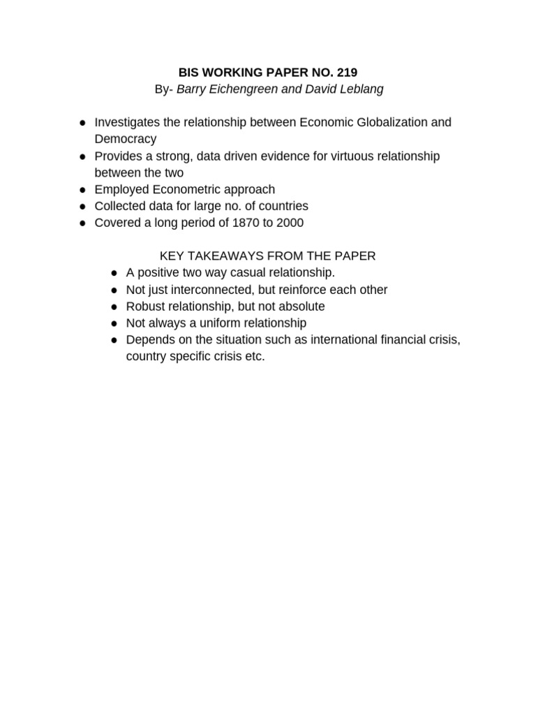 Bis Working Paper No | PDF