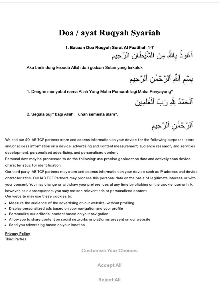 Doa Ruqyah Syariah Lengkap Dan Efektif PDF