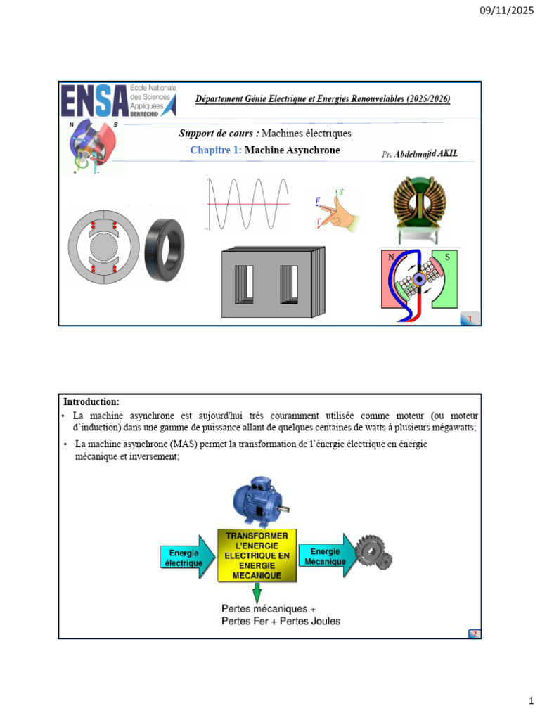 Introduction aux machines asynchrones | PDF | Générateur électrique ...