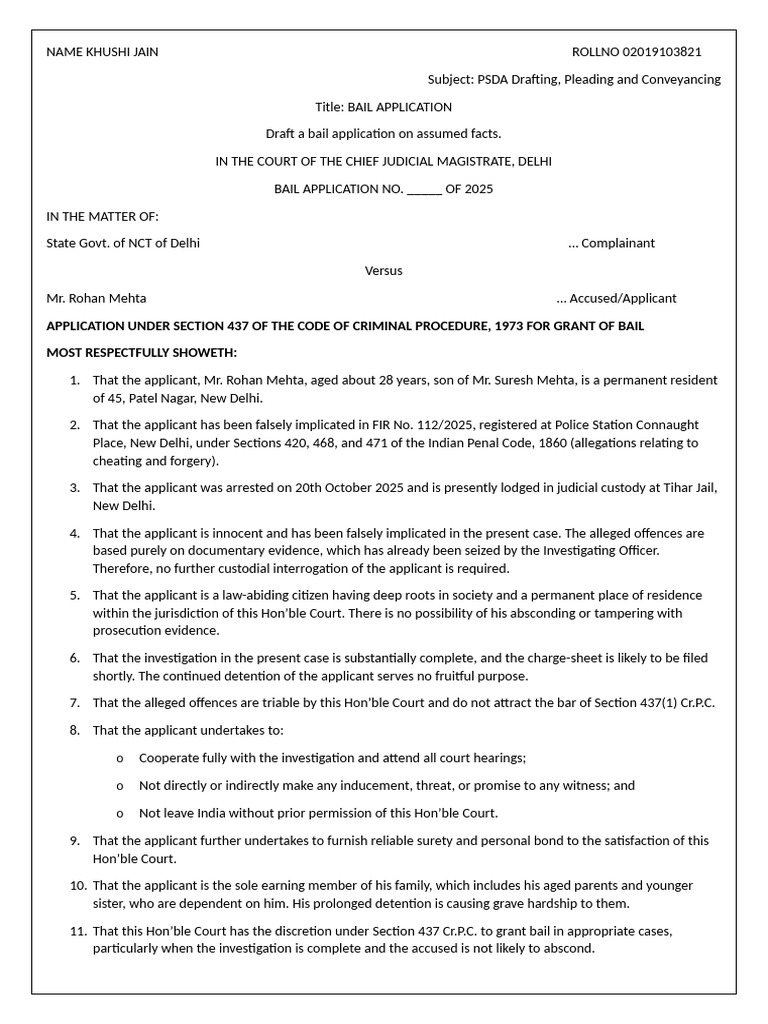 Bail Application | PDF | Bail | Criminal Procedure In South Africa