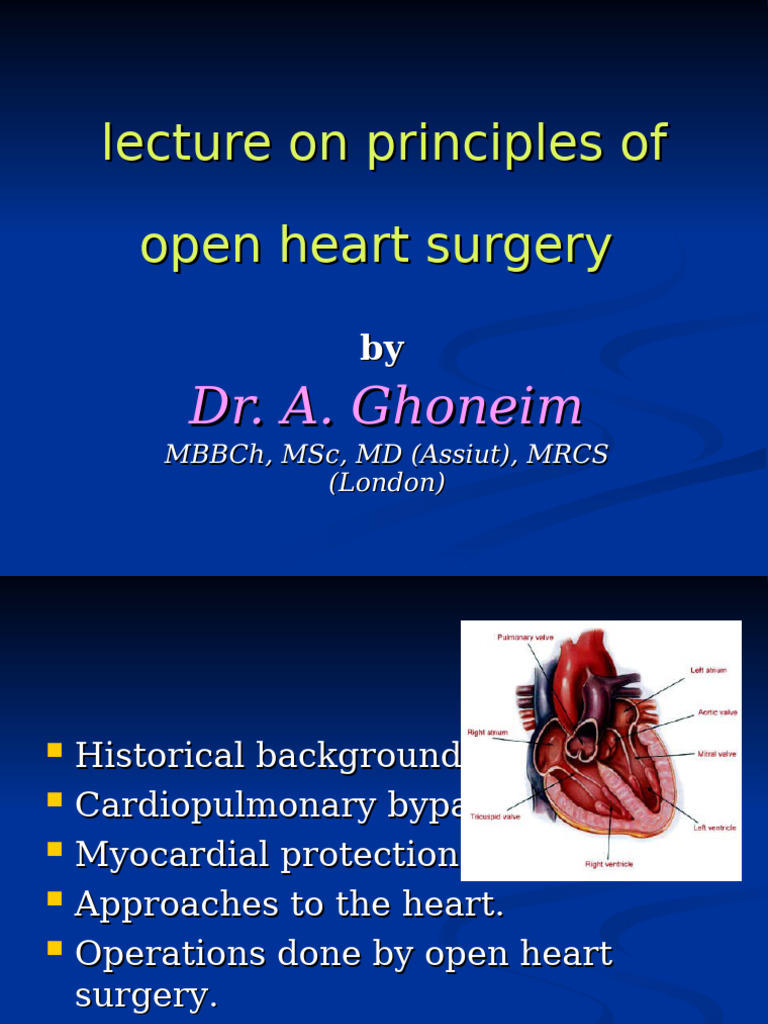 Principles of Open Heart Surgery | PDF | Heart | Coronary Artery Bypass ...