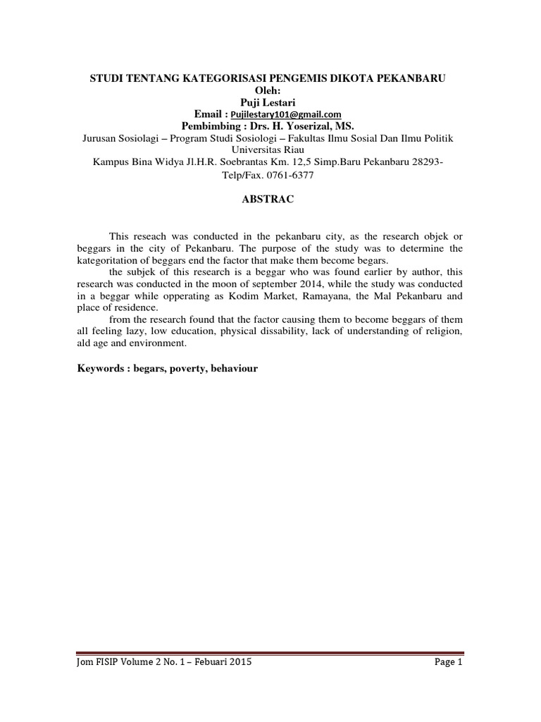 Studi Kasus Tentang Pengemis | PDF