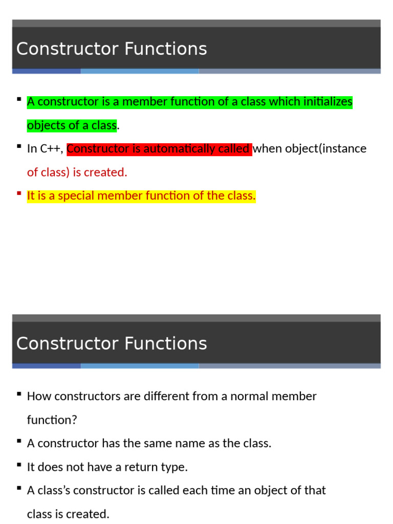 PL2 Lecture 4- Constructor Destructor 2 | PDF | Constructor (Object Oriented Programming ...