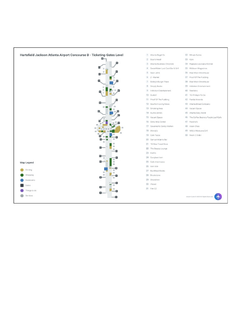 Hartsfield Jackson Atlanta Airport (ATL) Map | PDF