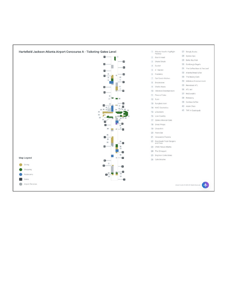 Hartsfield Jackson Atlanta Airport (ATL) Map | PDF