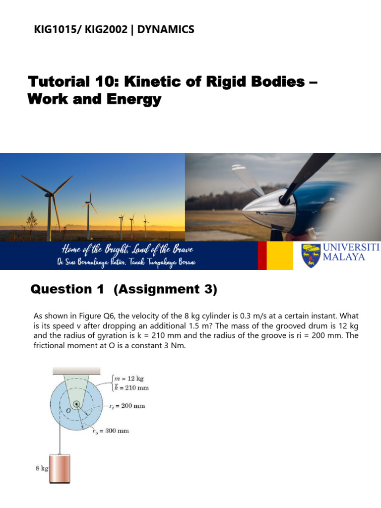 Rigid Body Dynamics: Work & Energy Problems | PDF