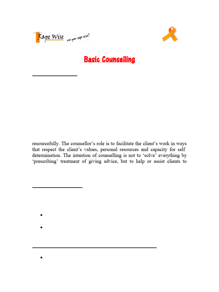 Understanding Basic Counselling Principles | PDF | Nonverbal ...