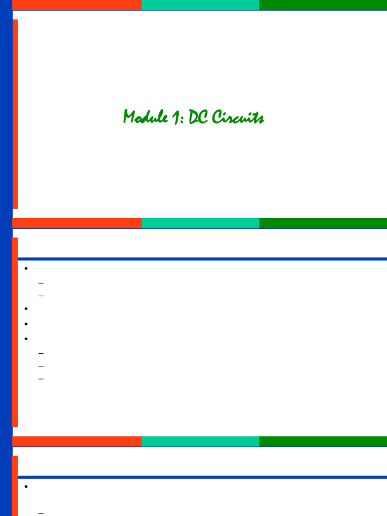 ESC102 Module1 DC Circuits | PDF | Voltage | Electrical Network